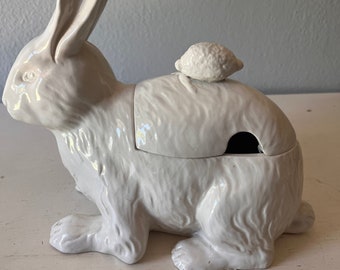 Large White Ceramic Rabbit - Etsy