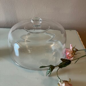 Large Glass Domed Cake Lid / Kitchen Gadget / Heavy Glass Cake Plate ...