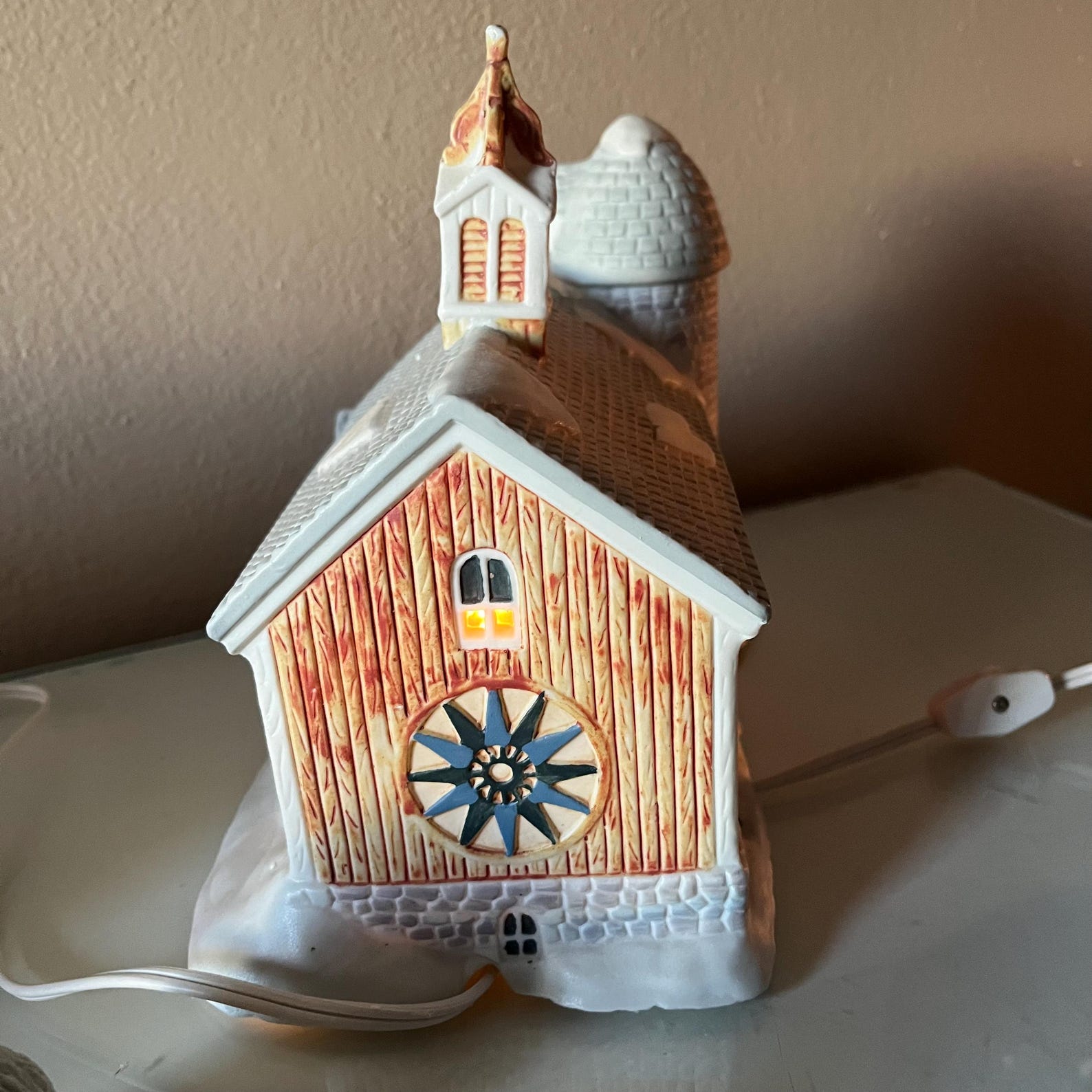 1993 Kmart Country Memories Christmas Farm Set: Barn, Church, Others ...