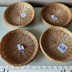 Set of 3 or 4 Wicker Woven, Paper Plate Holders / Boho Kitchen Items ...