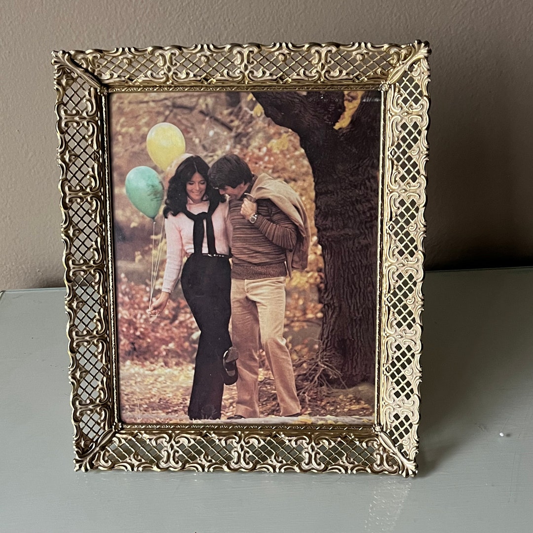 Gold and Cream Colored Filagree Picture Frame for 8 X 10 Picture ...