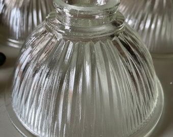 Small Art Deco Ribbed Glass Lamp Shades / Vintage Lighting ...