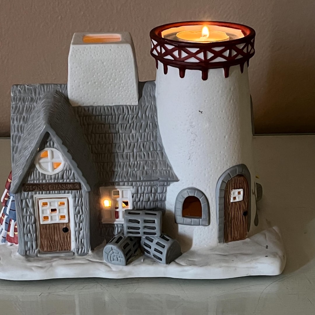 Partylite Seaside Patriotic Lighthouse Tea Light Candle Burner ...