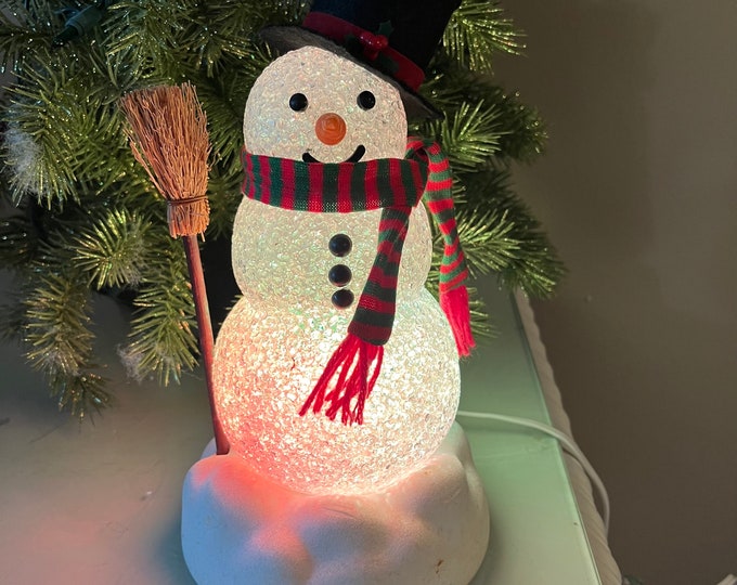 Vintage Avon Chilly Sam Lit Snowman Decoration / Vintage Christmas ...