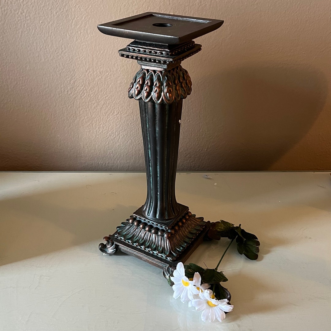 Vintage Partylite Regal Candle Holder , 12 / Bronze Like Finish With ...