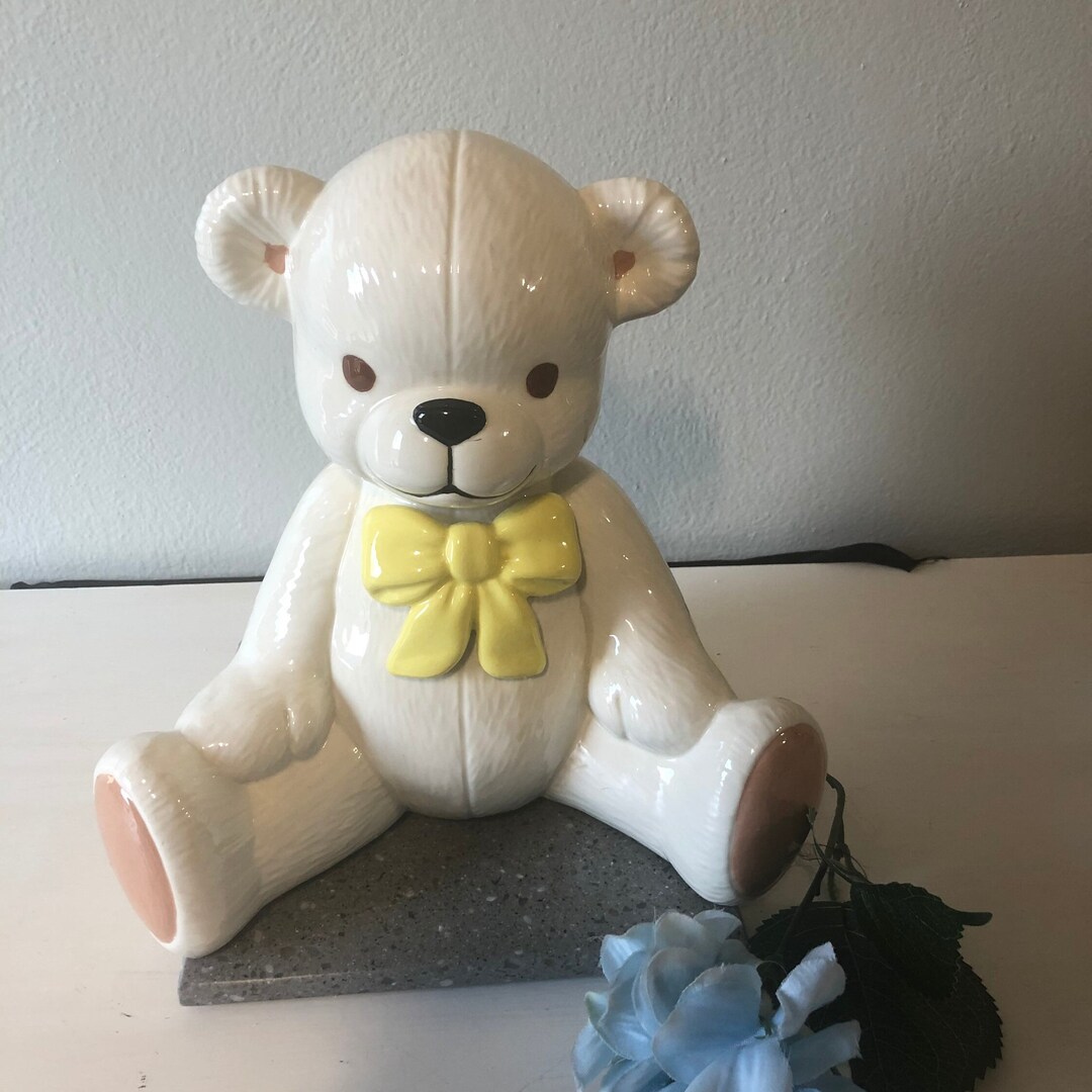 Used Ceramic Teddy Bear Bank / Child's Piggy Bank / Large Coin Bank ...