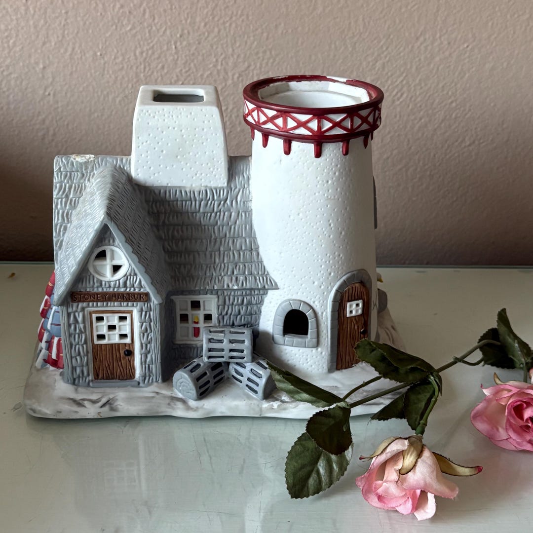 Partylite Seaside Lighthouse Tea Light Candle Burner: Vintage Village ...