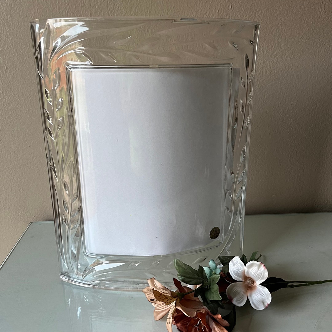 Vintage Glass, Crystal Large Desktop Frame / Cristal D'arques Made in ...