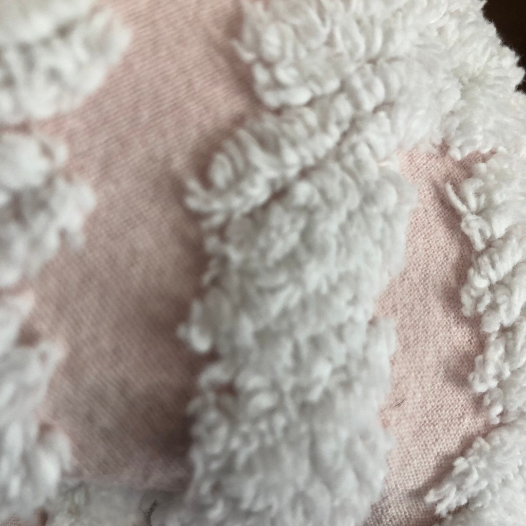 Vintage Pink Cotton Chenille Double Bedspread / Bubblegum, Cotton Candy ...