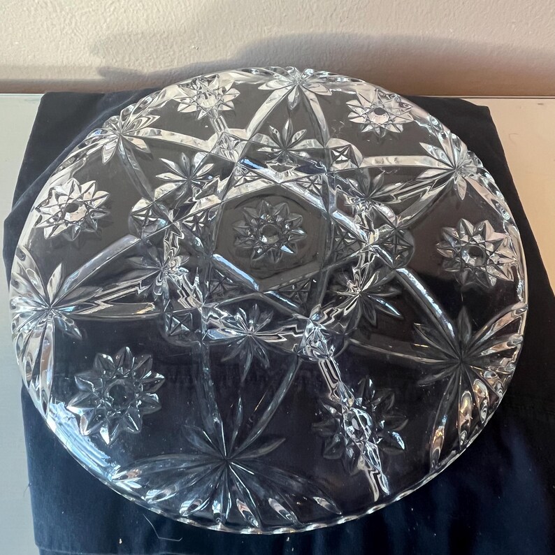 Vintage Anchor Hocking Prescut Clear Glass Relish Tray: Star Fan Design ...