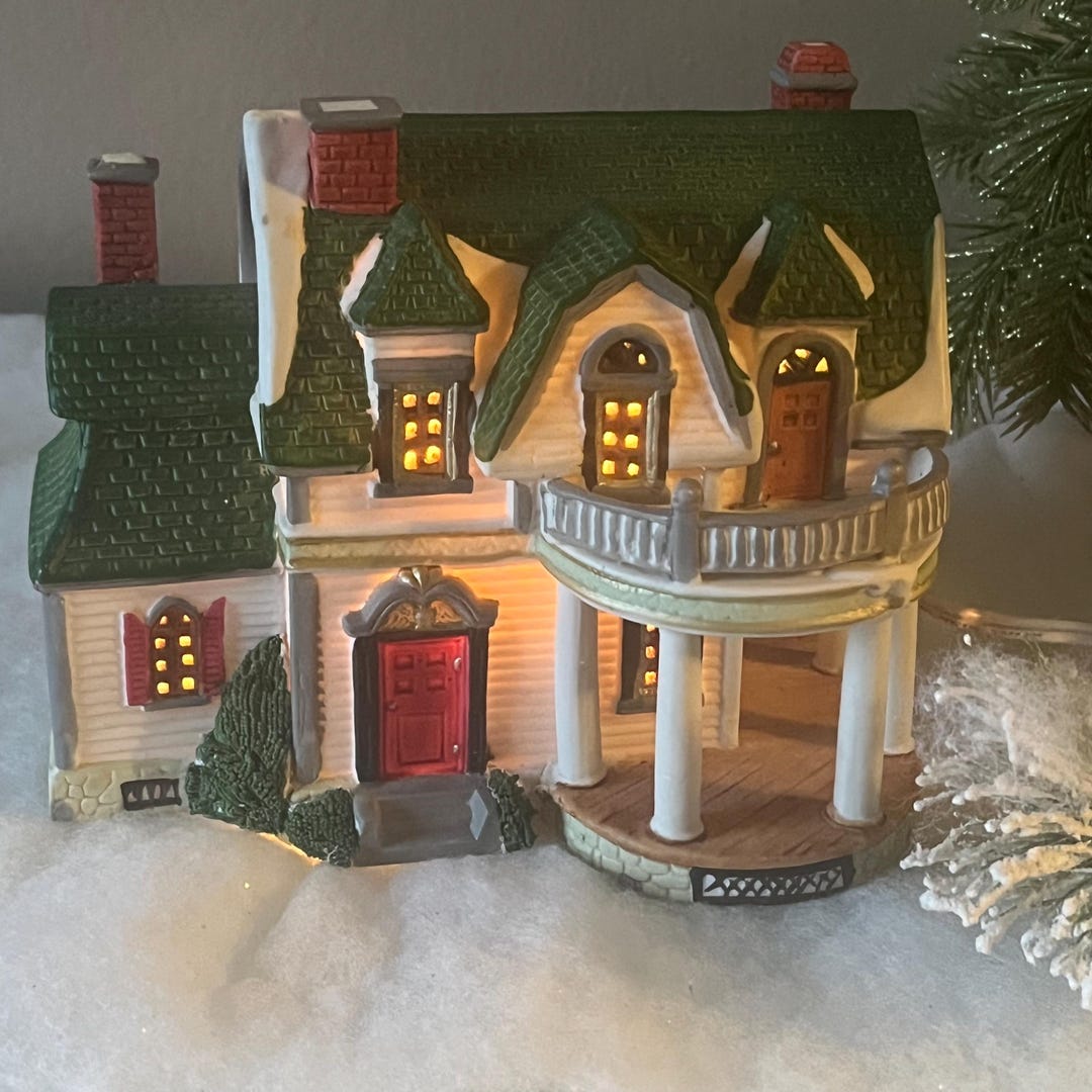 1995 Lemax Southern Mansion With 2 Story Balcony Christmas, Victorian ...
