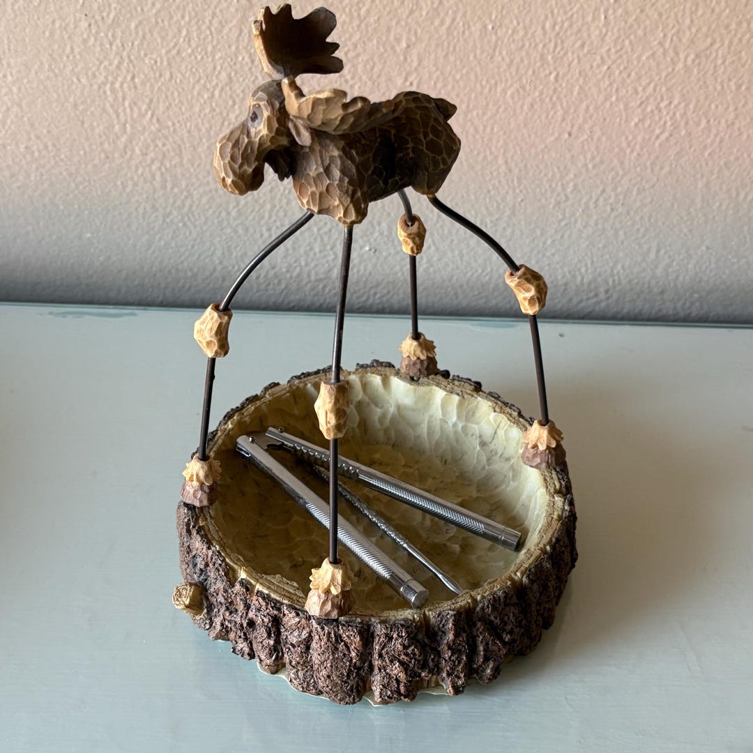 Vintage Moose Nut Bowl: Novelty Candy Dish With Nutcracker & Pick - Etsy