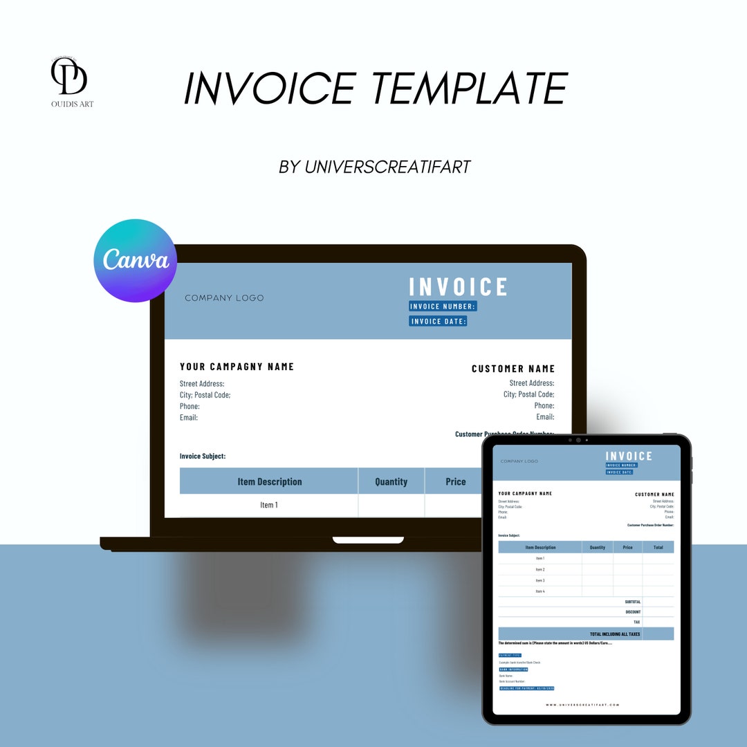 Minimalist invoice template, Professional invoice template, Billing ...