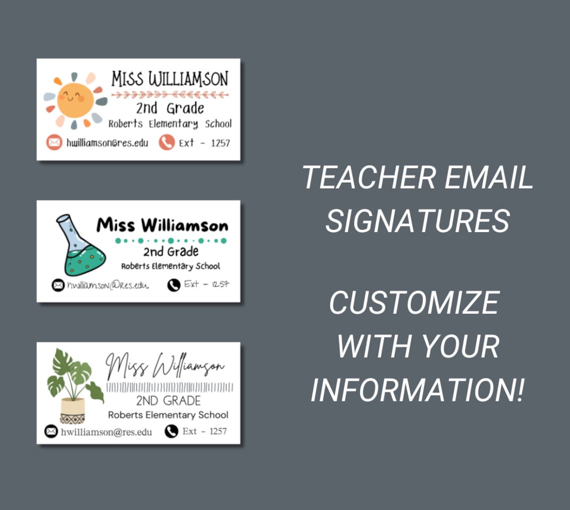 Editable Teacher Email Signature Template – Fun & Professional Canva ...