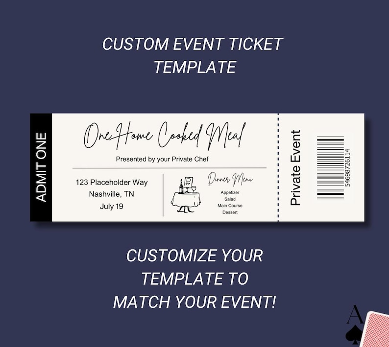 Editable Home Cooked Meal Ticket Template (digital Download) - Etsy