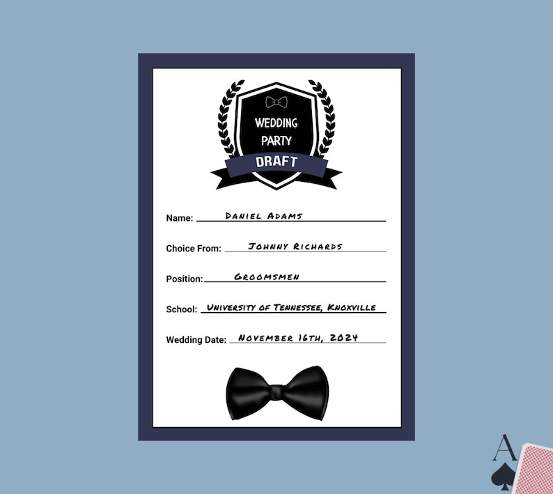 NFL Draft Themed Groomsmen Proposal Card | Sports Invitation ...