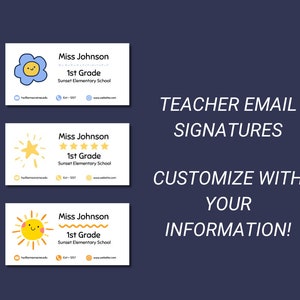 Teacher Email Signature Template | Editable Teacher Signature | Cute ...