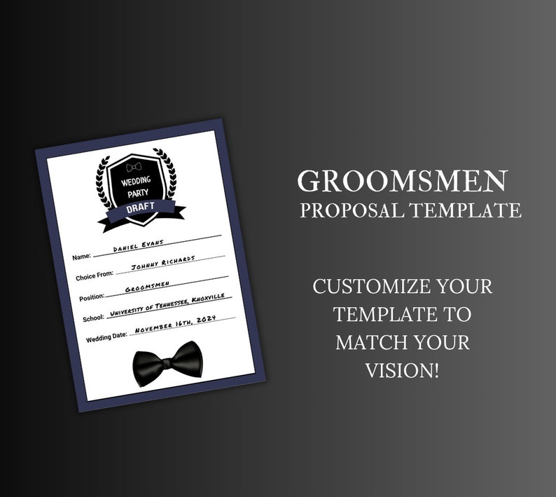 NFL Draft Themed Groomsmen Proposal Card | Sports Invitation ...