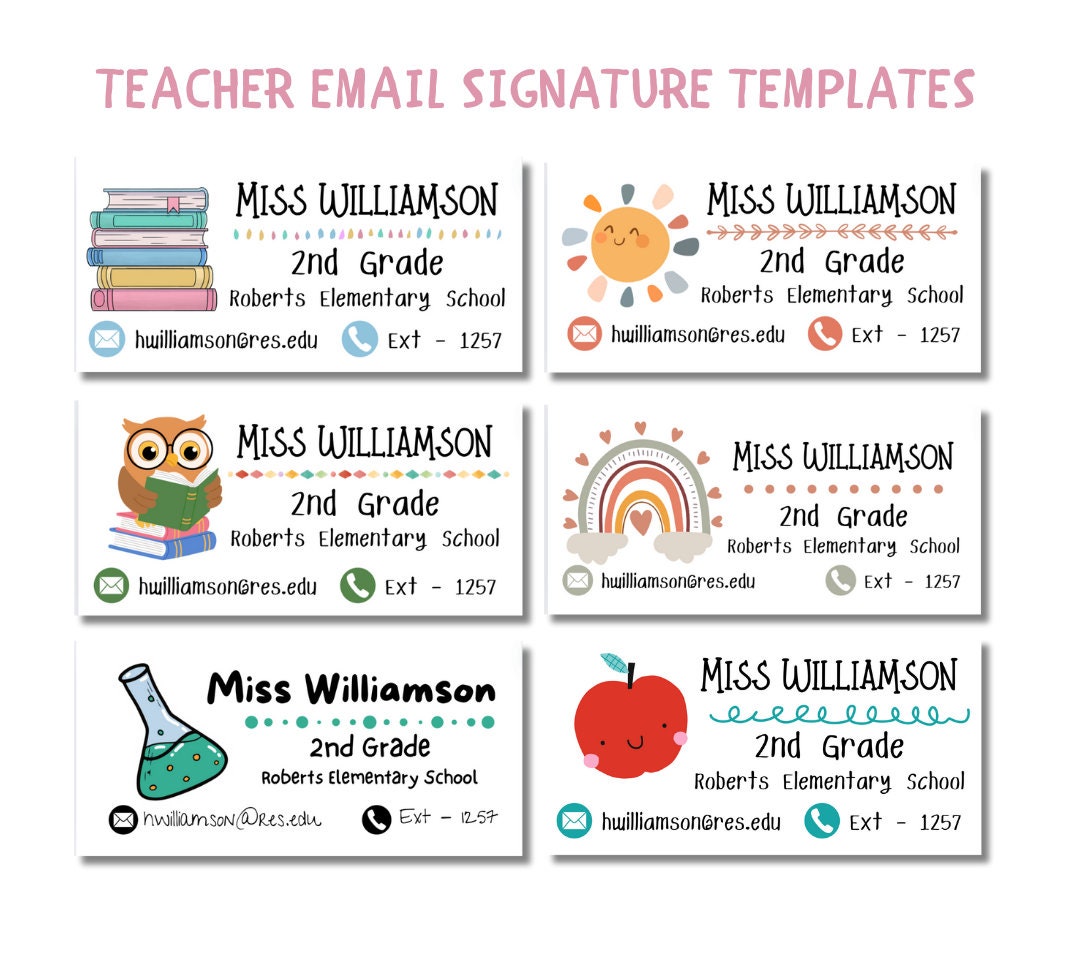 Teacher Email Signature Templates | Editable Canva Designs for ...
