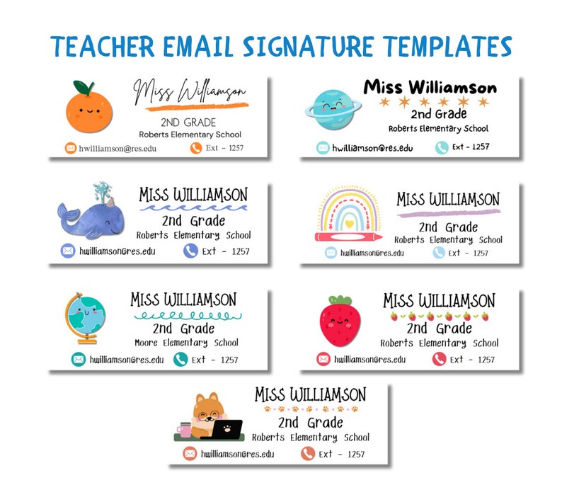 Teacher Email Signature Templates Cute Designs for Educators ...