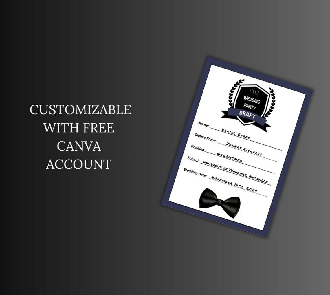 Draft Themed Groomsmen Proposal Card | Sports Invitation Template ...