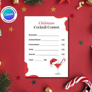 Cocktail Contest Scorecards Bundle - Girls Night, Galentines, and ...