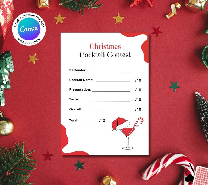Cocktail Contest Scorecards Bundle - Girls Night, Galentines, and ...