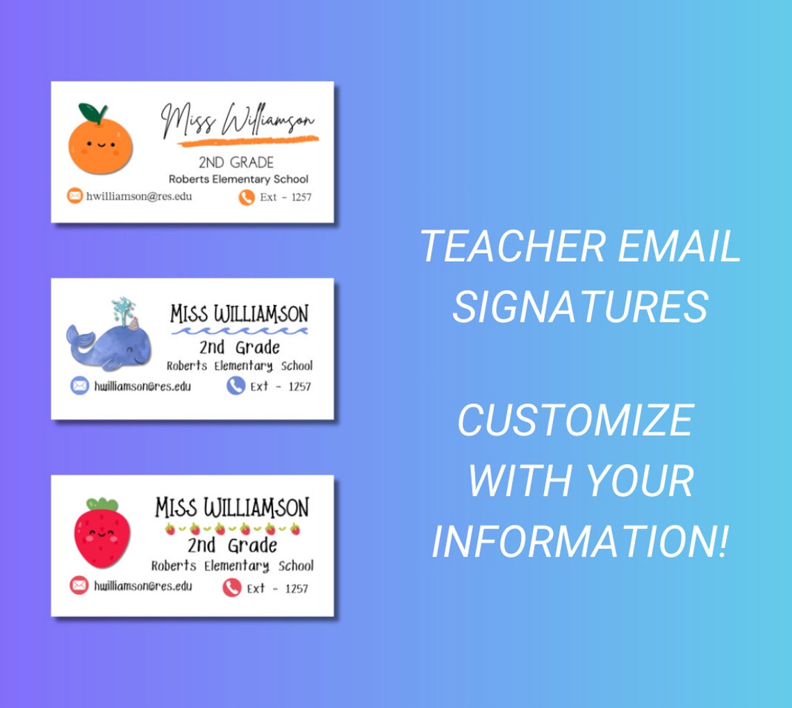 Teacher Email Signature Templates Cute Designs for Educators ...