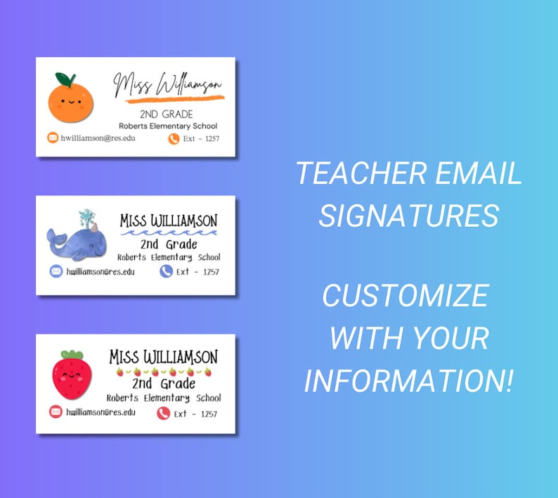 Teacher Email Signature Templates Cute Designs for Educators ...