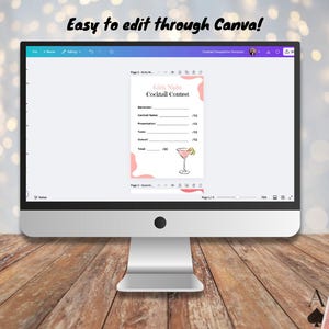Cocktail Contest Scorecards Bundle - Girls Night, Galentines, and ...