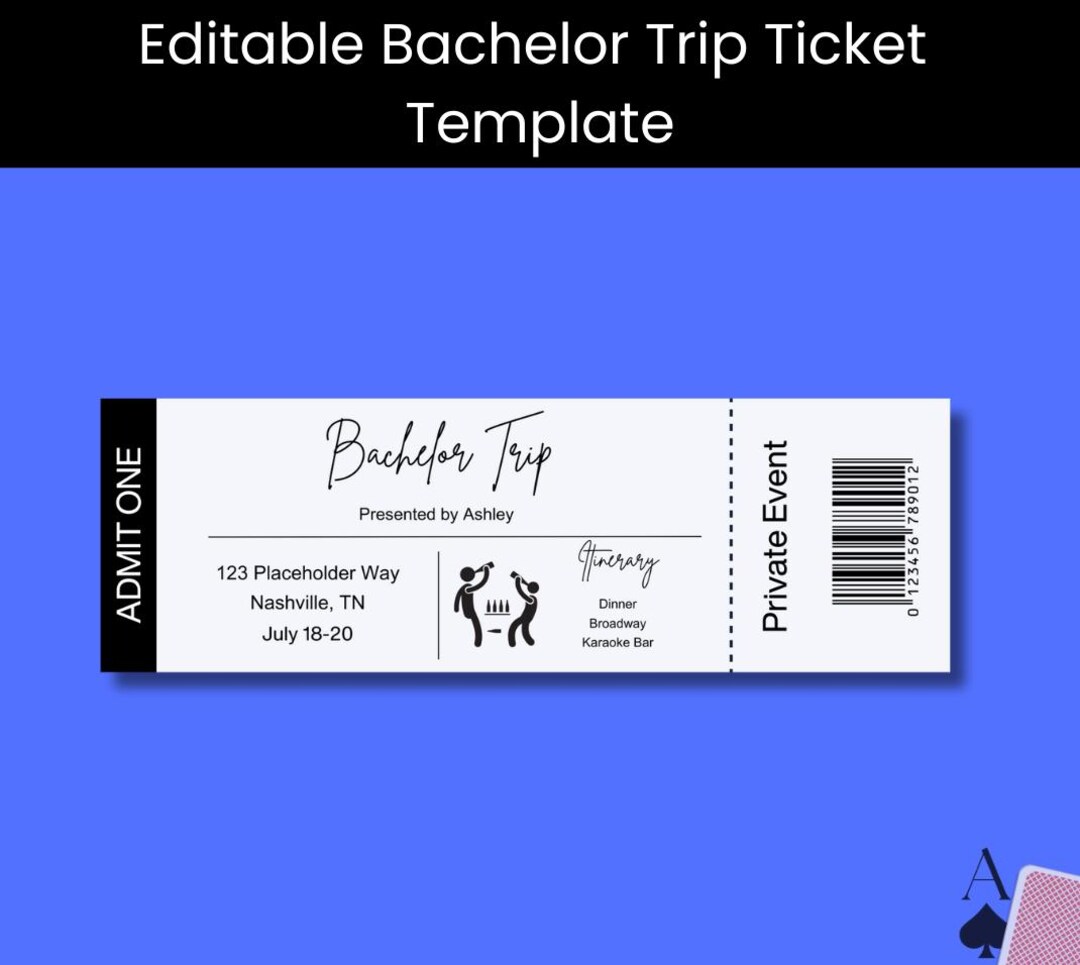 Editable Bachelor Party Ticket Template | Printable VIP Admission ...