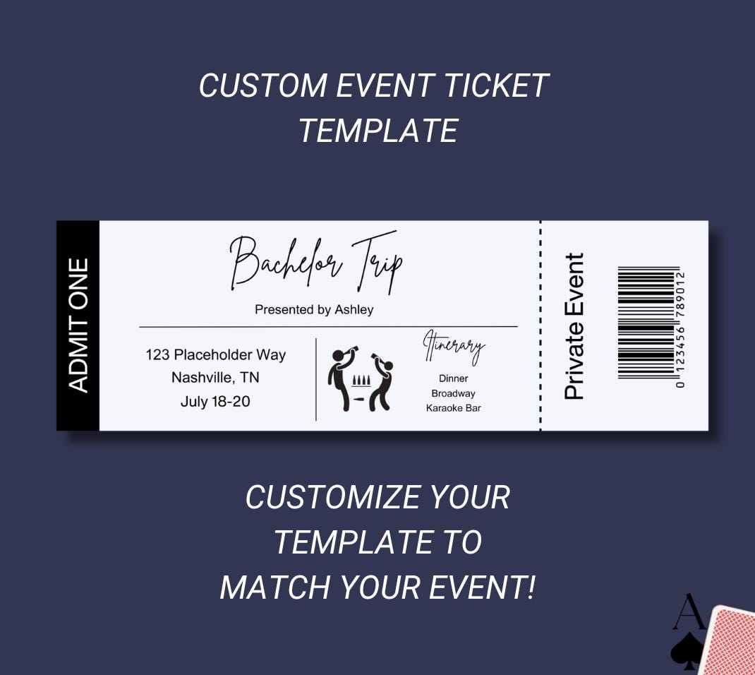 Editable Bachelor Party Ticket Template | Printable VIP Admission ...