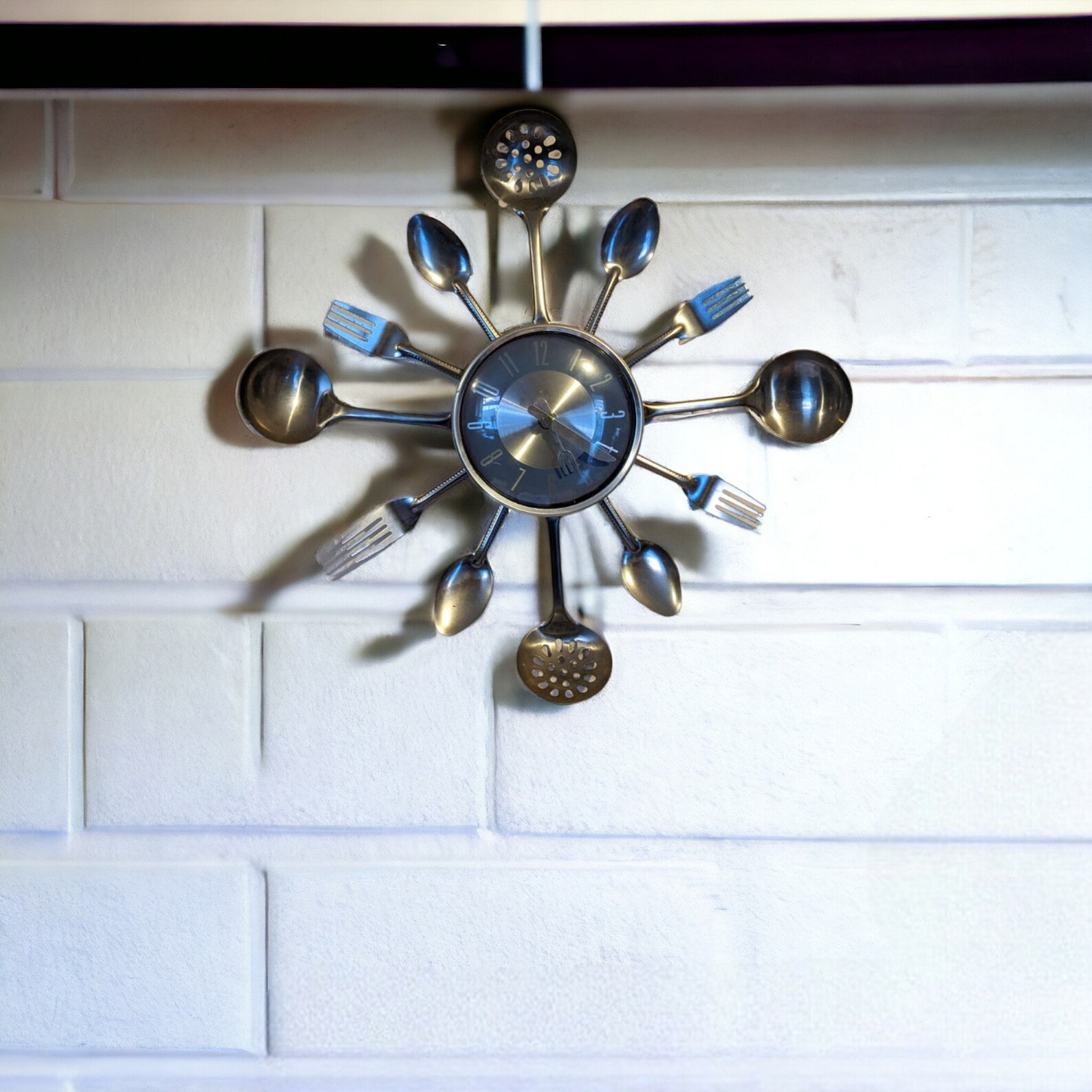 Steel Cutlery Clock, Kitchen Set Wall Clock Decoration, Unique Kitchen ...