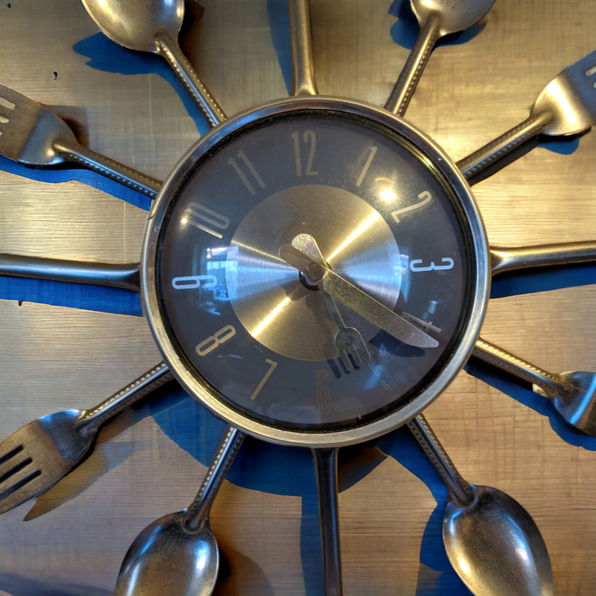 Steel Cutlery Clock, Kitchen Set Wall Clock Decoration, Unique Kitchen ...