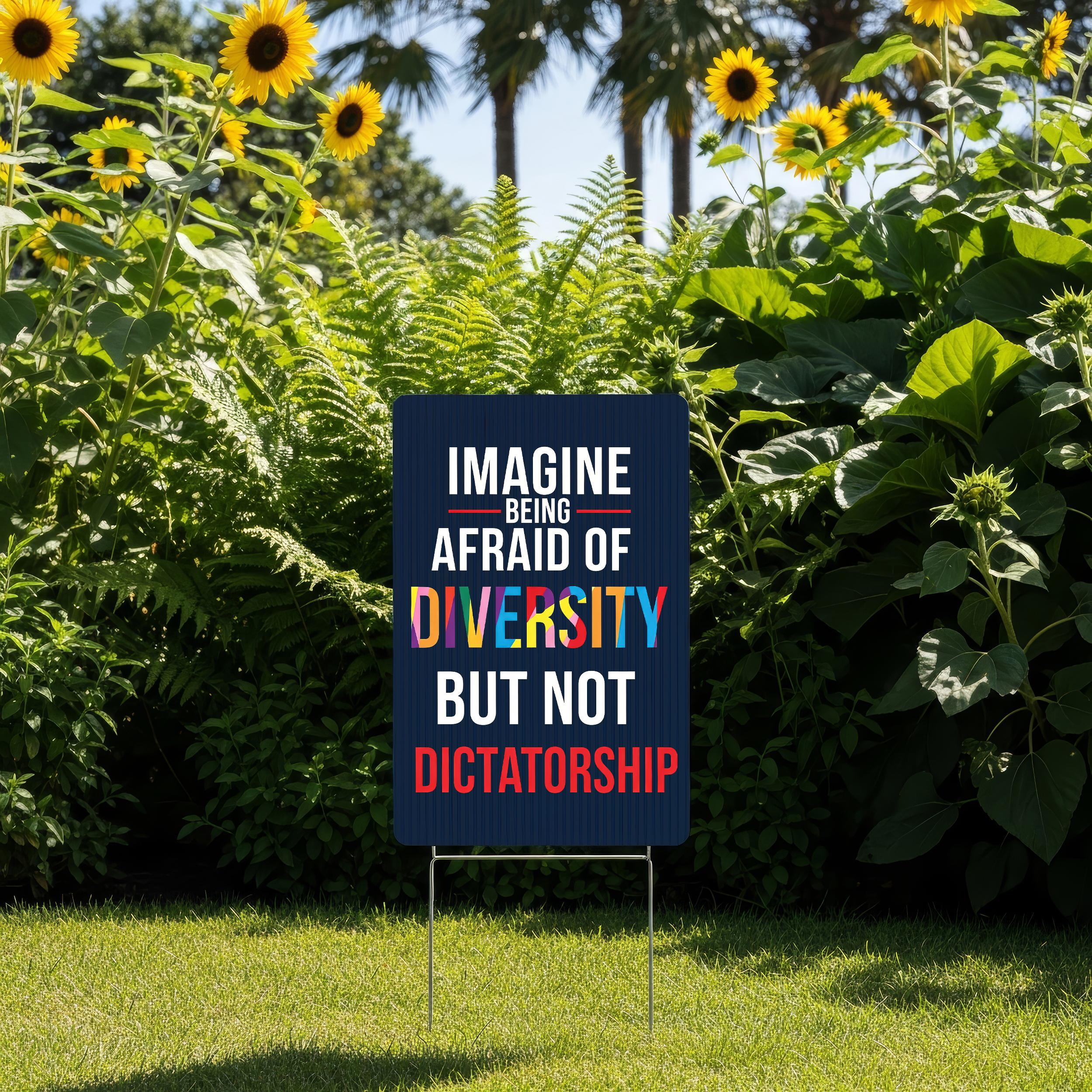 Diversity Not Dictatorship Protest Sign PRINTABLE | Anti-fascism ...