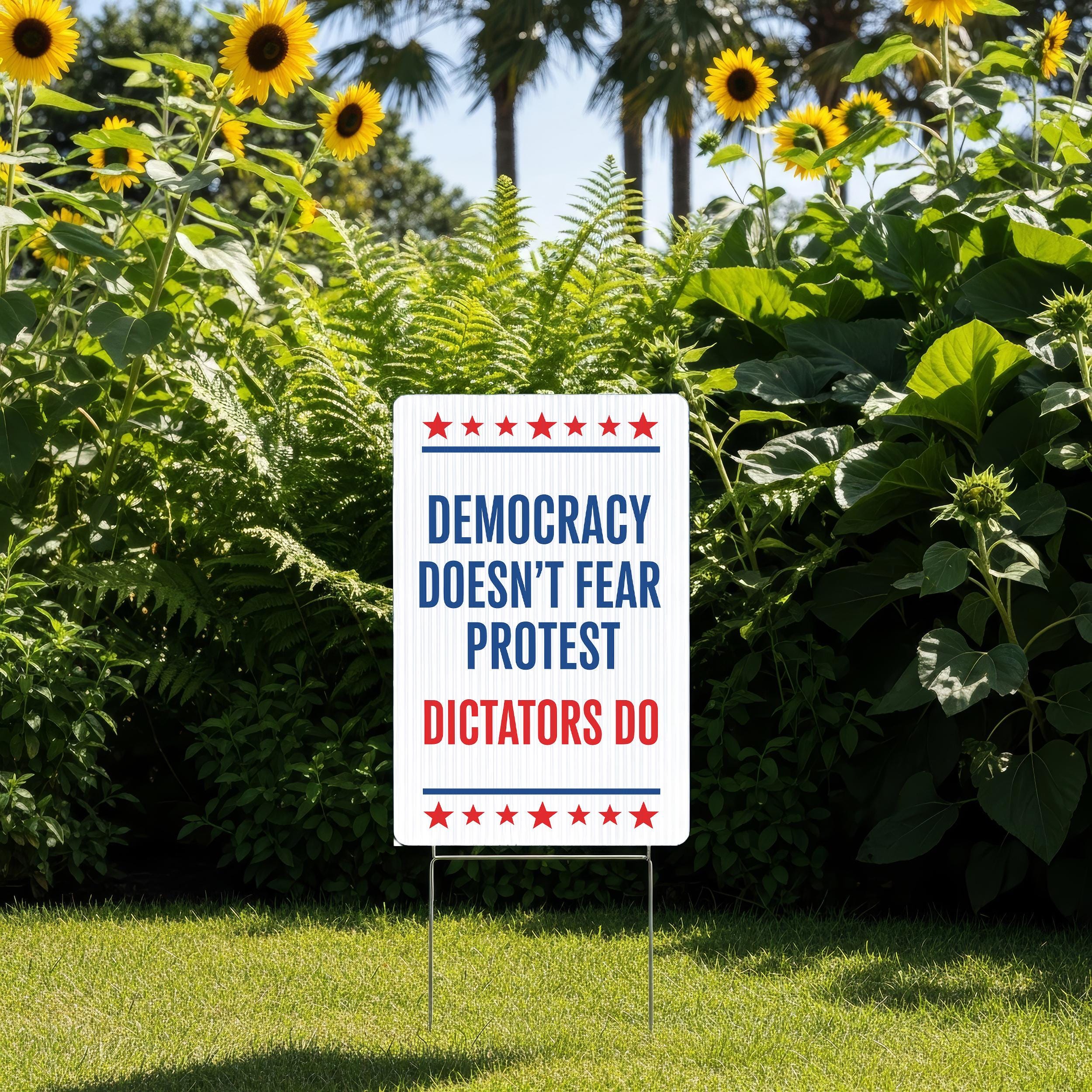 Democracy Doesn't Fear Protest Dictators Do Sign PRINTABLE Protest Sign ...