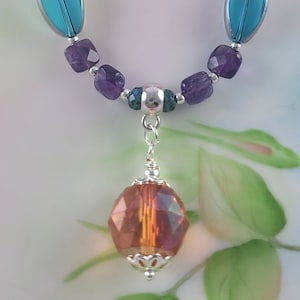 Crystal Ball & Honey Bee Mood Bead, Beaded Necklace Genuine Stones ...