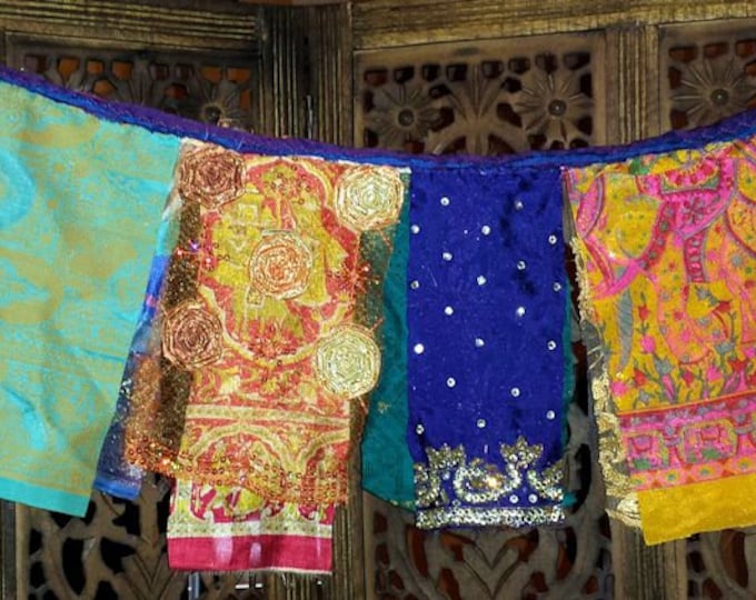 Glitzy Gypsy Celebration Flag Garland Hippie Prayer Flags Garden Flags ...