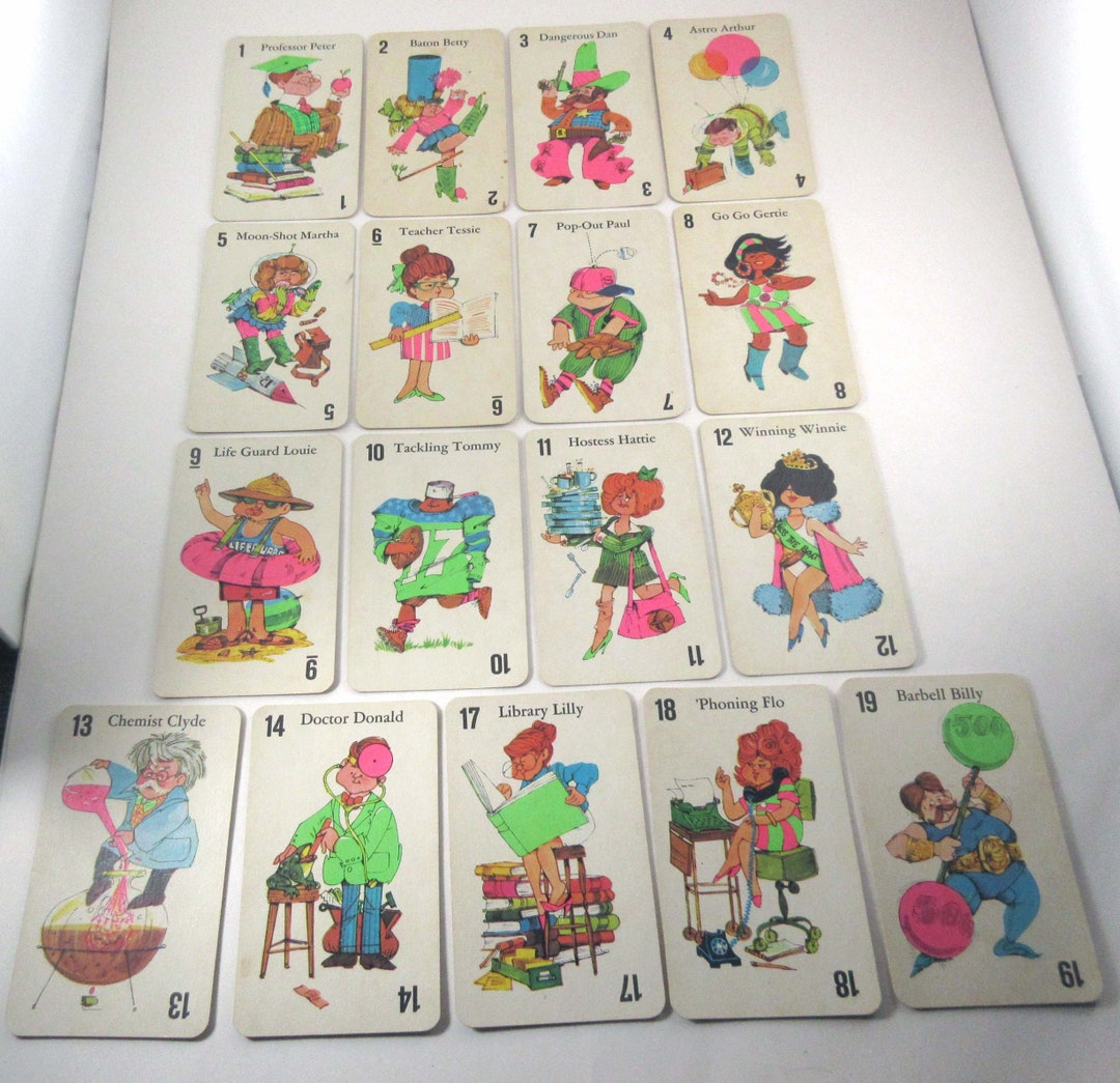 Vintage 1960s Jumbo Old Maid Game Cards Partial Set of 17 - Etsy