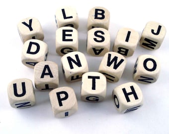 Boggle Black Alphabet Letter Blocks Game Pieces Set of 16 - Etsy