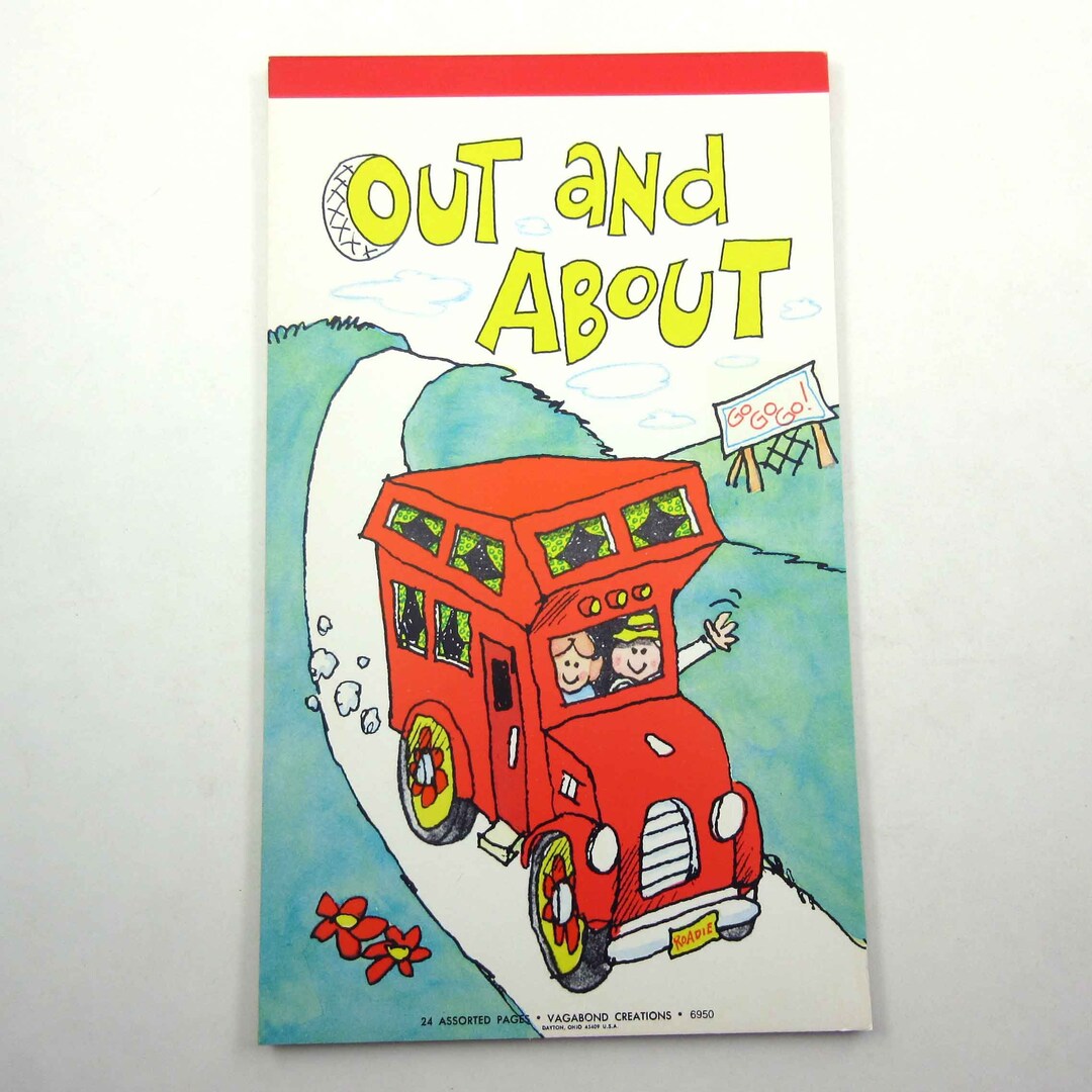 Out and About Vintage 1970s or 1980s Stationery Pad Paper Sheets With ...