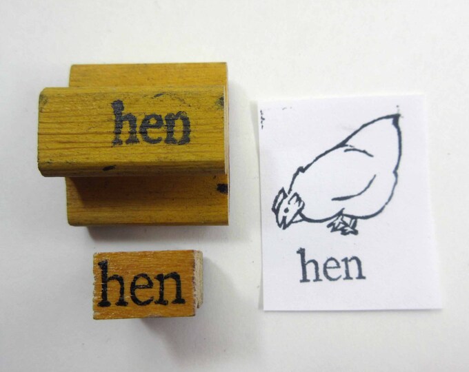 Vintage 1930s Hen Picture and Word Rubber Stamps Set of 2 - Etsy