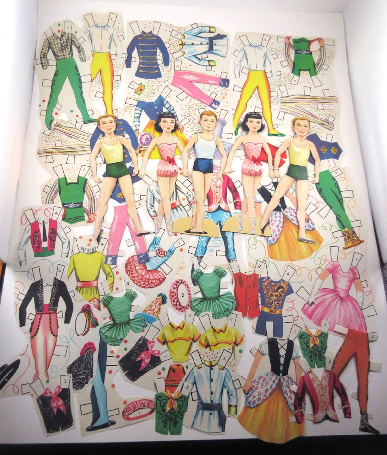 Vintage 1950s 4 Ballet Dancing Paper Dolls Dancers With Original Folder ...