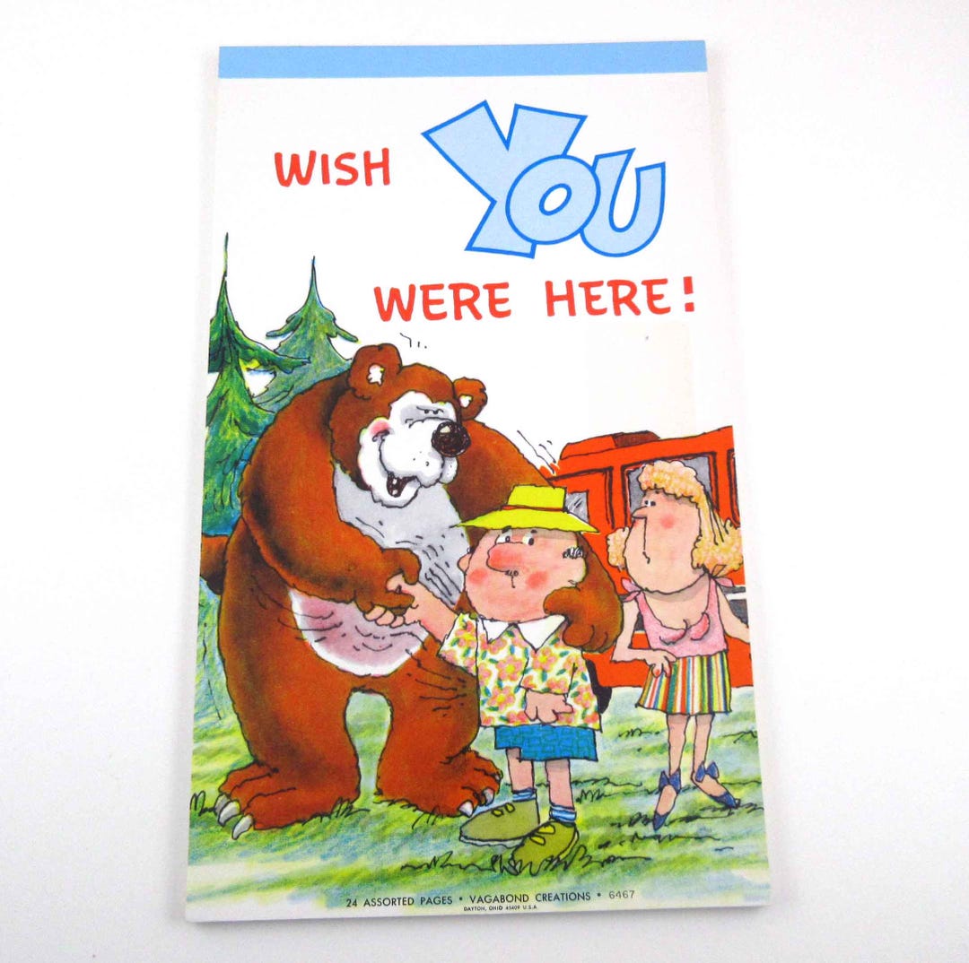 Wish You Were Here Vintage 1970s or 1980s Stationery Pad Paper Sheets ...