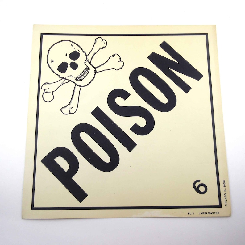 Vintage Poison Skull and Crossbones Sign Halloween Decor Display - Etsy
