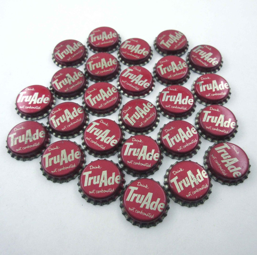 Vintage Truade Red and Silver Bottle Caps or Crowns With Cork Lining ...