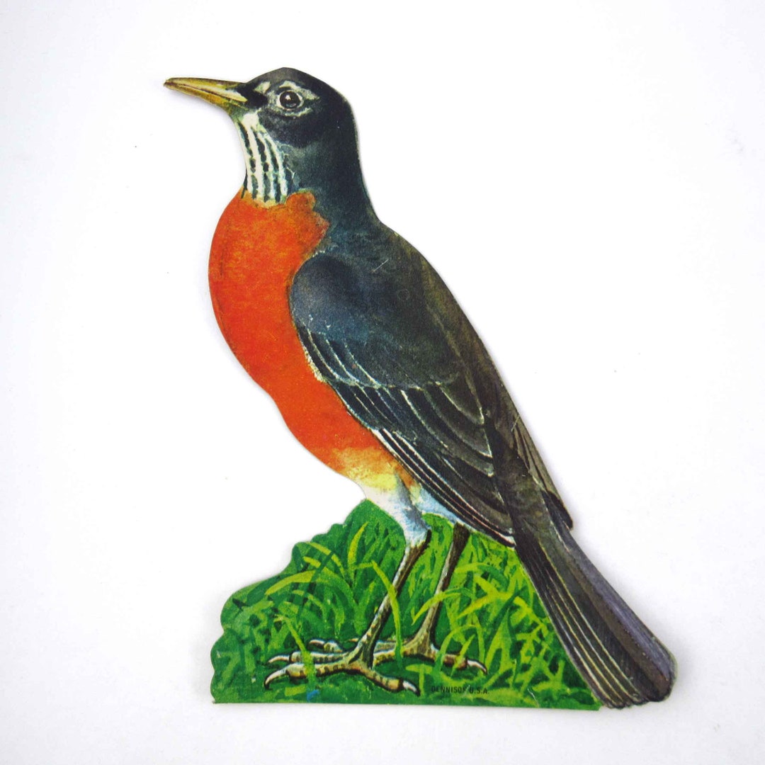 Vintage Die Cut Cardboard Robin Bird Decoration by Dennison - Etsy