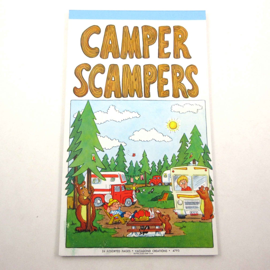 Camper Scampers Vintage 1970s or 1980s Stationery Pad Paper Sheets With ...