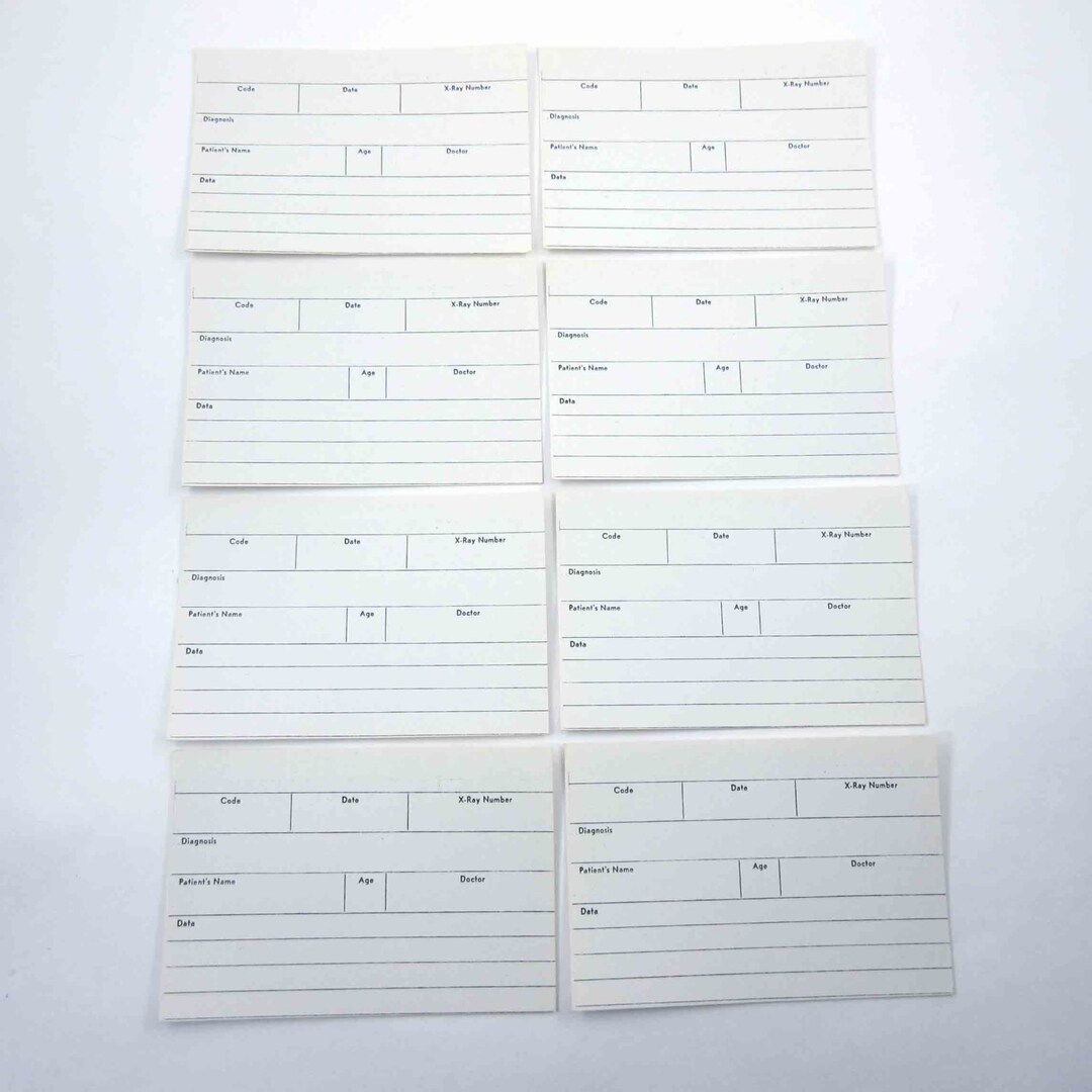 Vintage Medical X Ray Record Cards Set of 8 Unused - Etsy