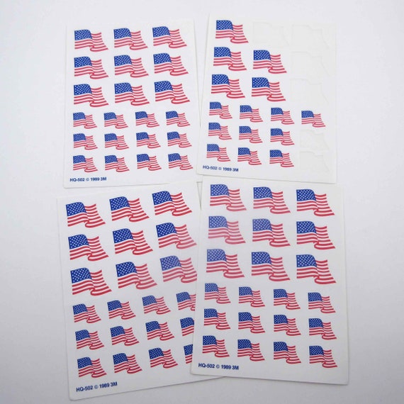 Vintage 1980s United States American Flag Patriotic Stickers | Etsy